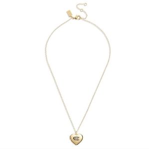 Coach | Jewelry | Coach Womens Signature Heart Locket Necklace | Poshmark